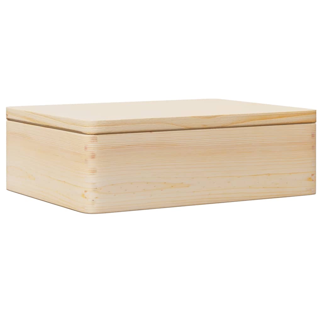 vidaXL Drvena kutija s poklopcem 40x30x13 cm Puno drvo Bor | vidaXL.hr