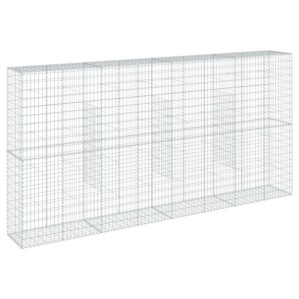 vidaXL Gabionska košara s poklopcem 400x50x200 cm pocinčano željezo ...