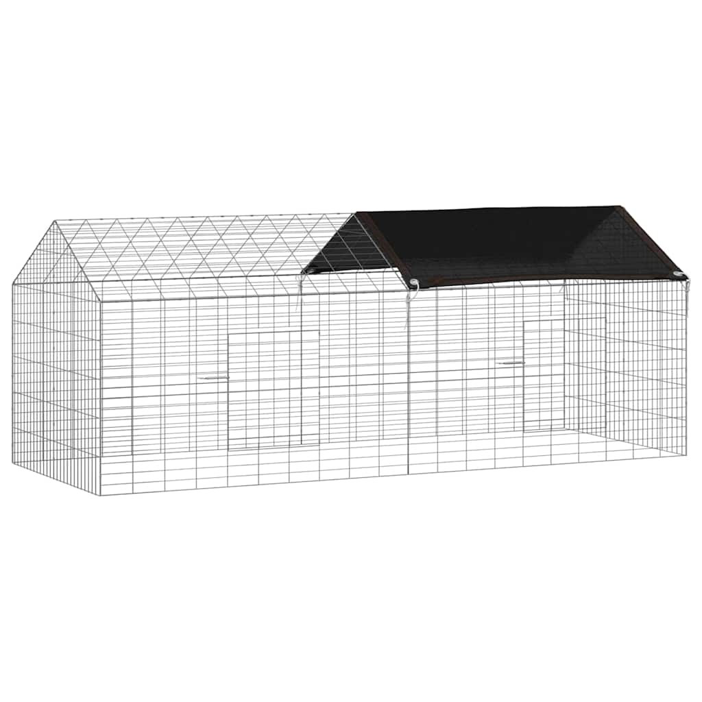 vidaXL Kavez za zečeve Srebrno 400 x 78 x 78 cm Cinkani čelik | vidaXL.hr
