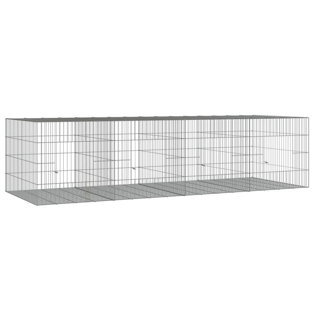 vidaXL Kavez za zečeve sa 4 panela 217x79x54 cm od pocinčanog željeza ...
